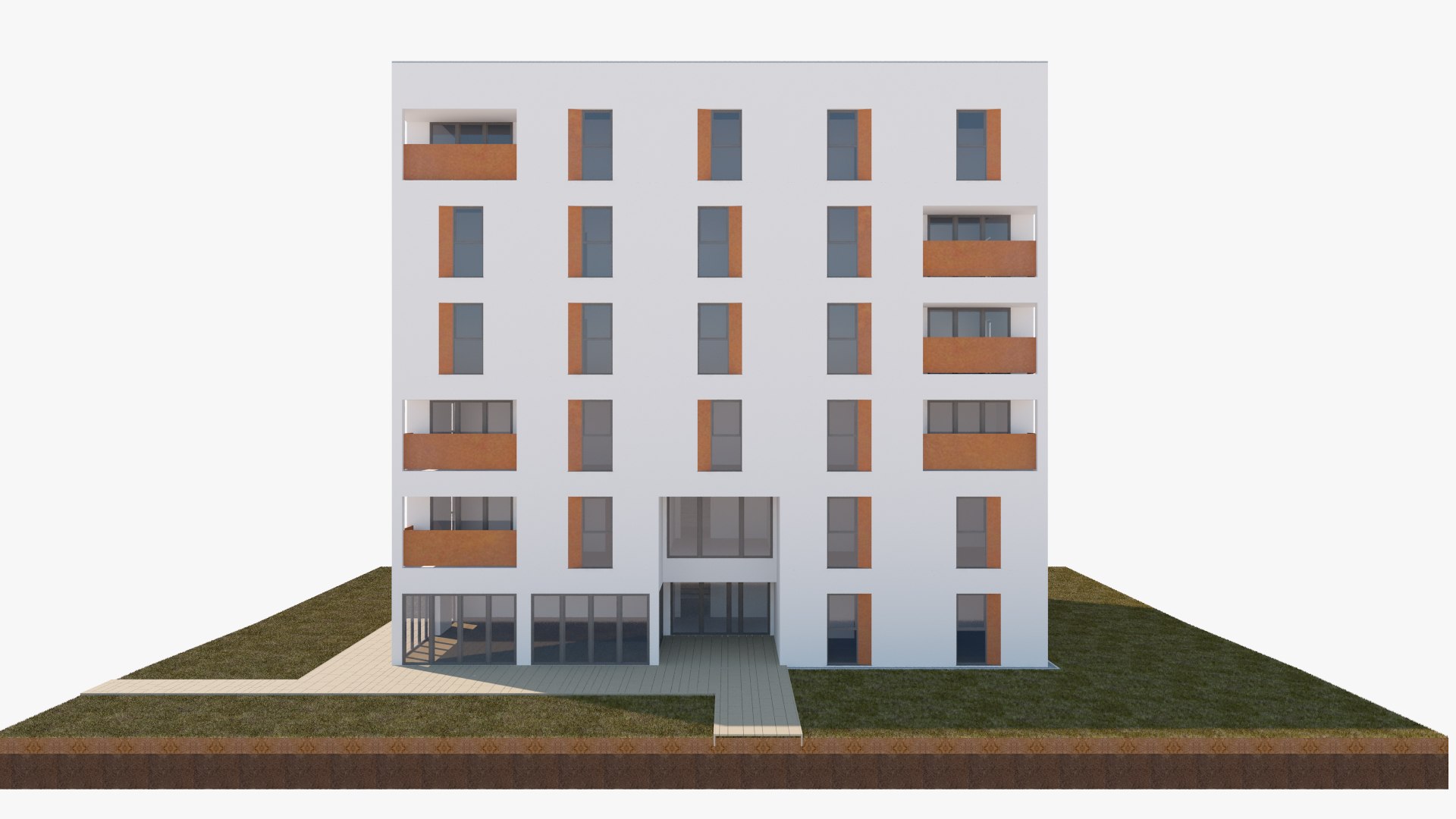 3D Six Storey Housing Building - TurboSquid 2164839