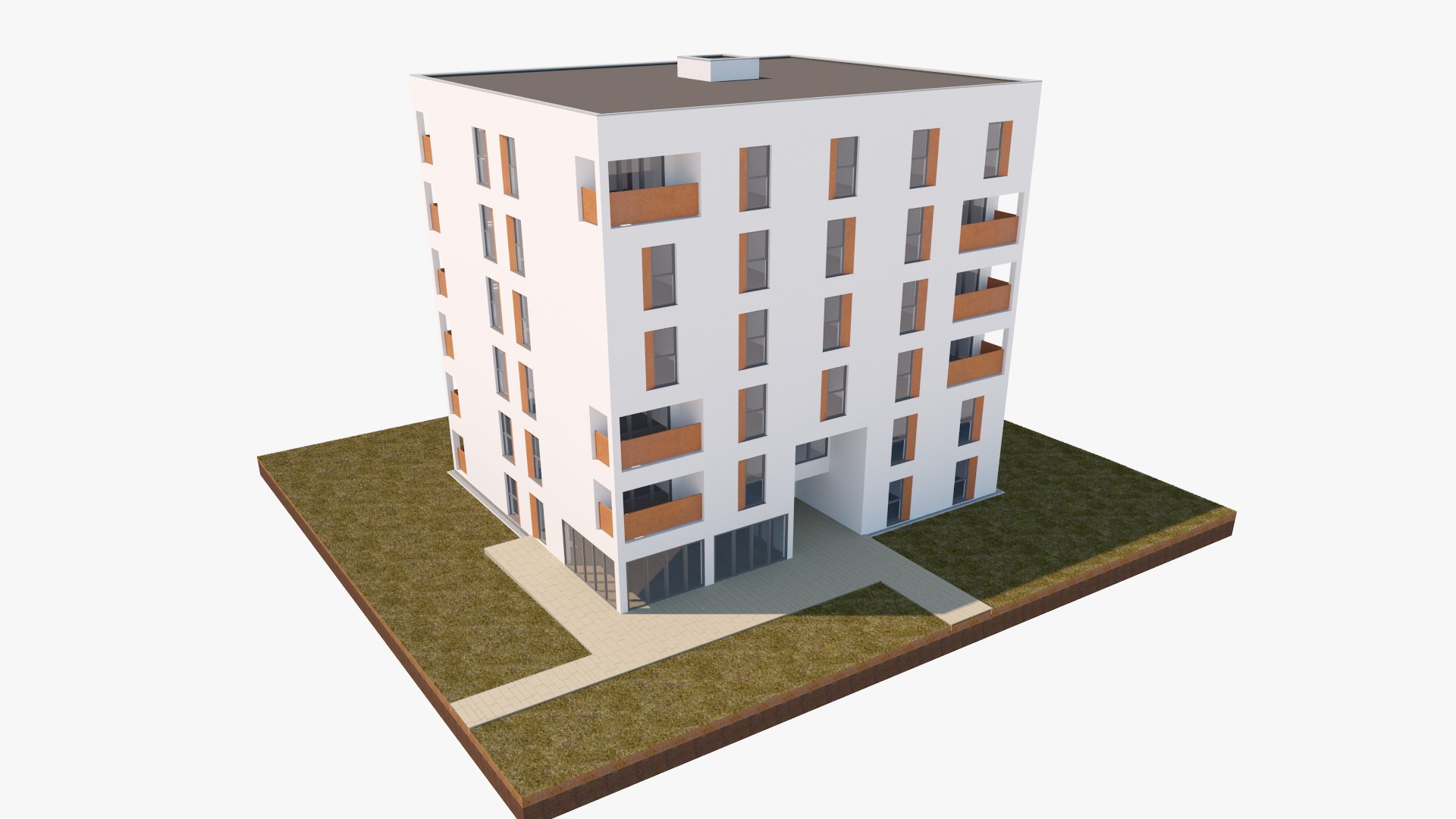 3D Six Storey Housing Building - TurboSquid 2164839