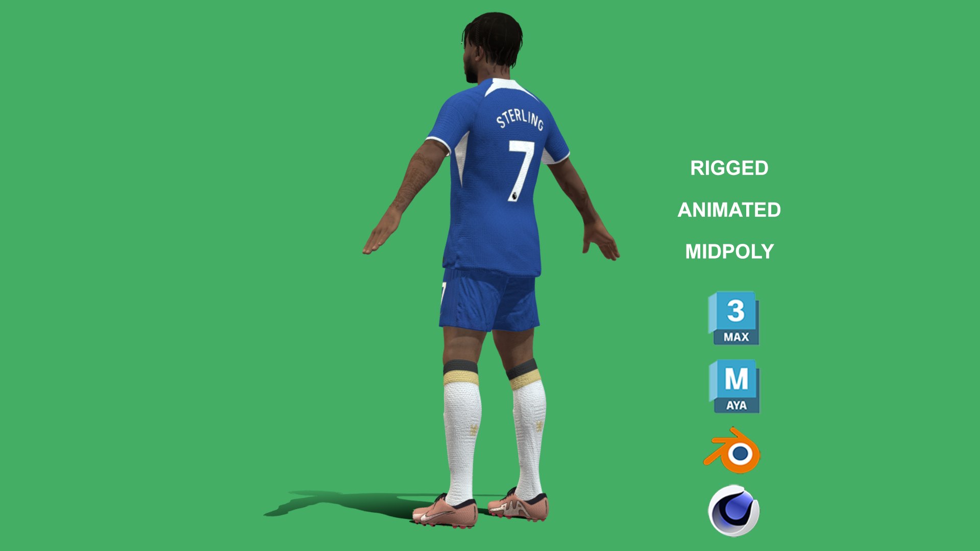3D Rigged Raheem Sterling Chelsea 2024 3D model - TurboSquid 2117347