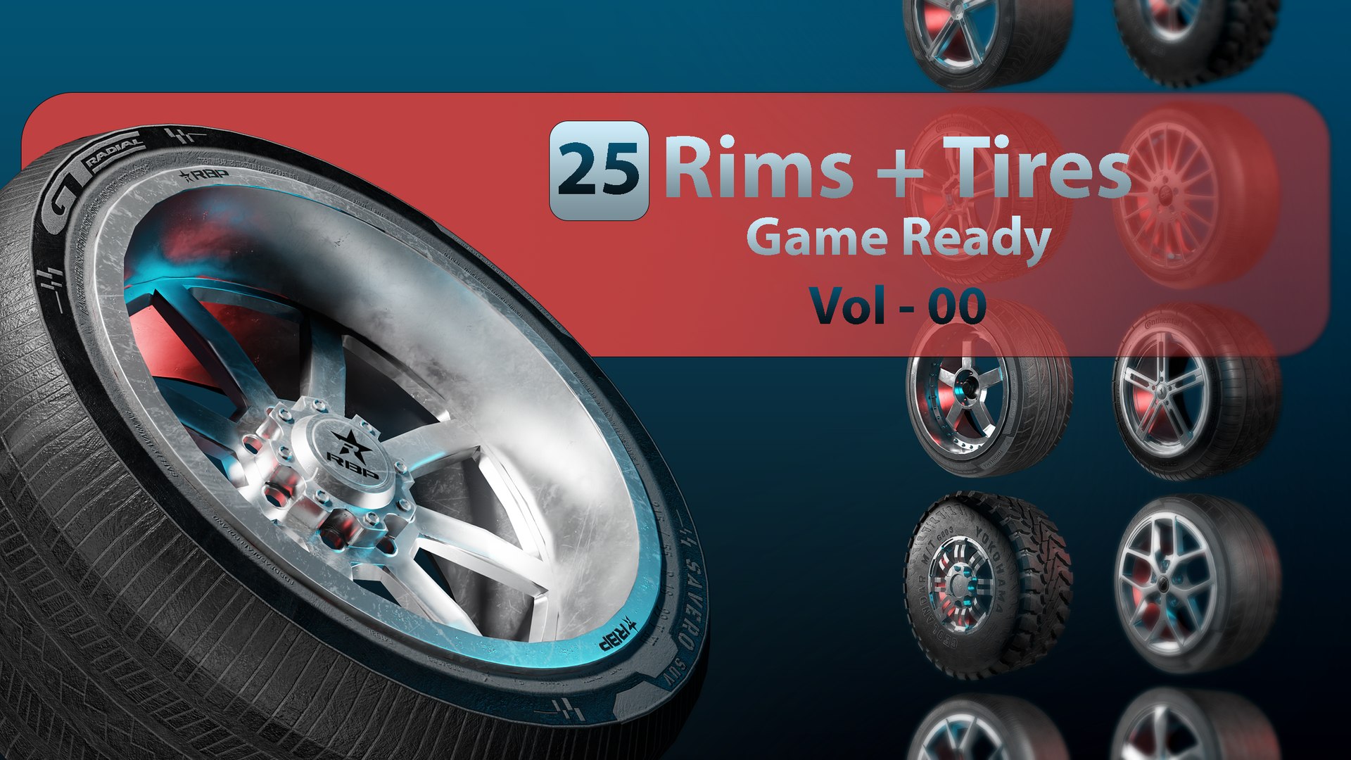 25 Rims And Tires Vol-00 Game Ready Model - TurboSquid 1897295