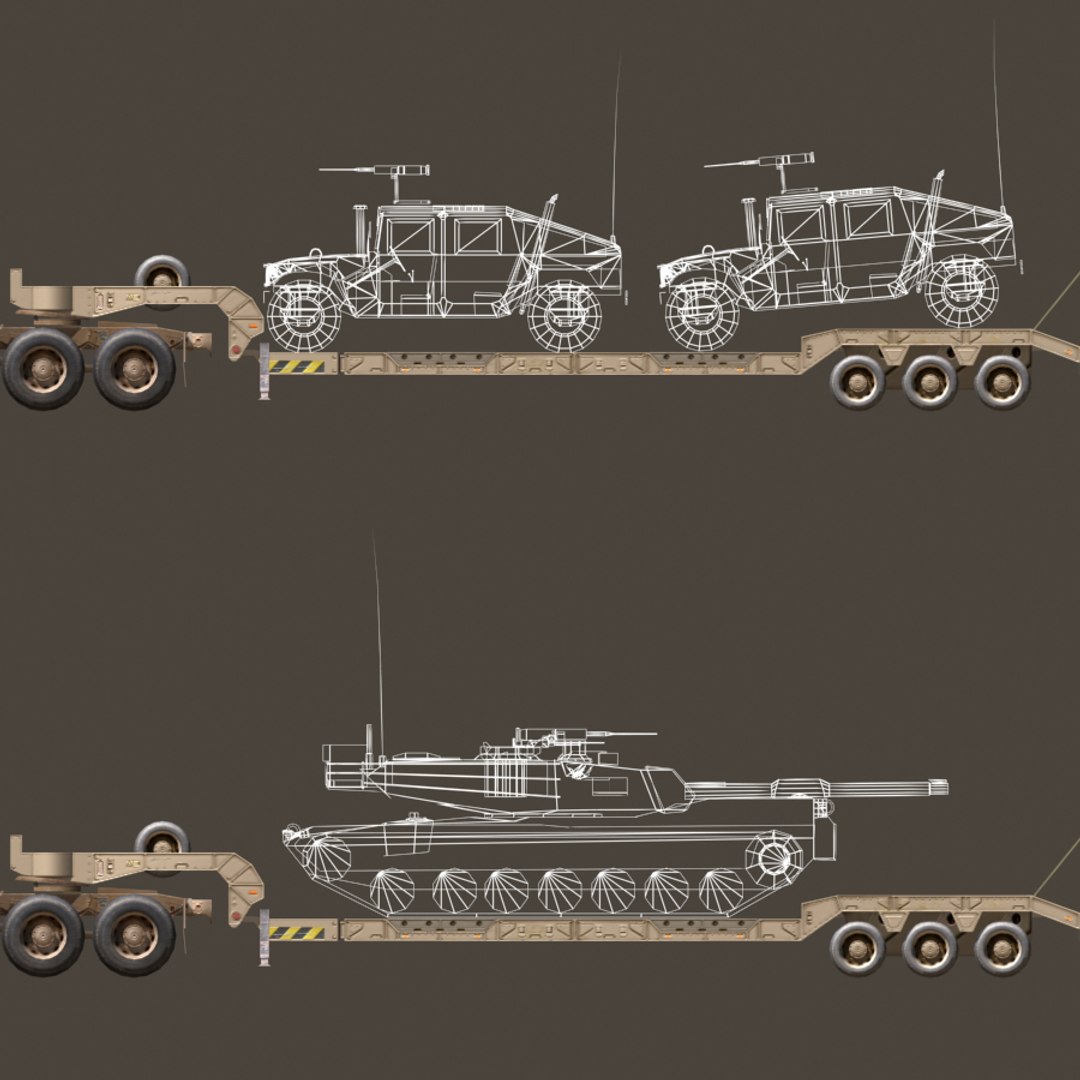 3ds Military Truck-low Loader Trucks