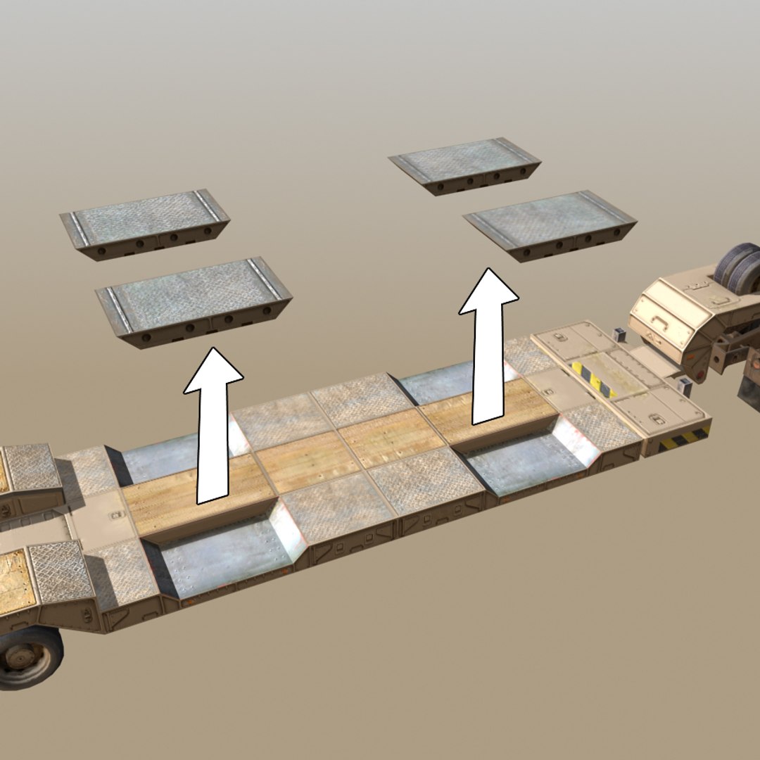 3ds Military Truck-low Loader Trucks
