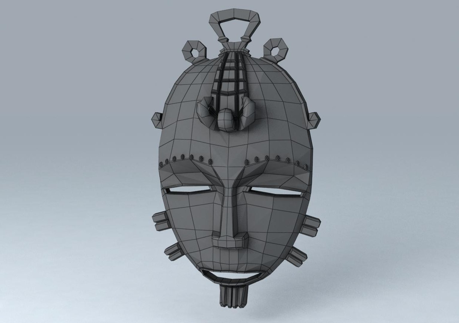 3d African Mask Model