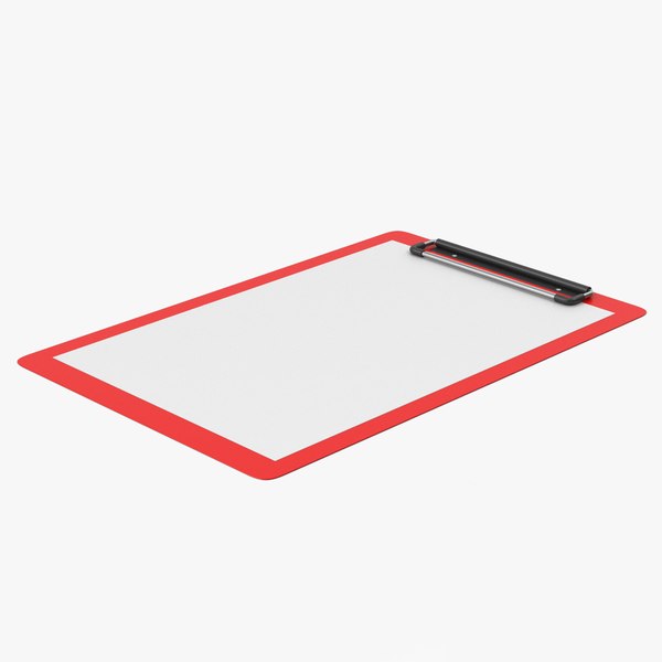 Clipboard With Red Pen 3D model - TurboSquid 1868841