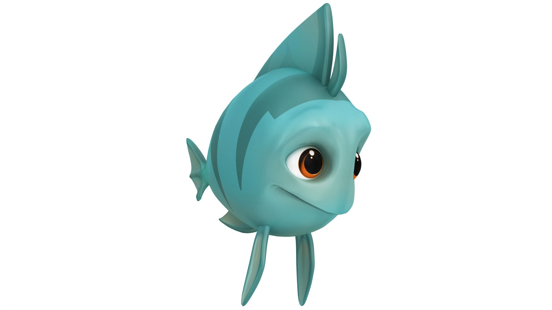 3D Model Cartoon Small Fish Collection 4 In 1 - TurboSquid 2084734