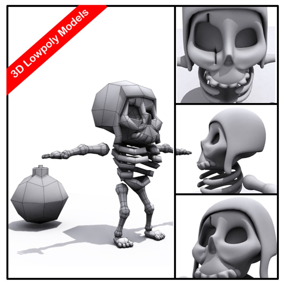 max zombie skeleton character cartoony