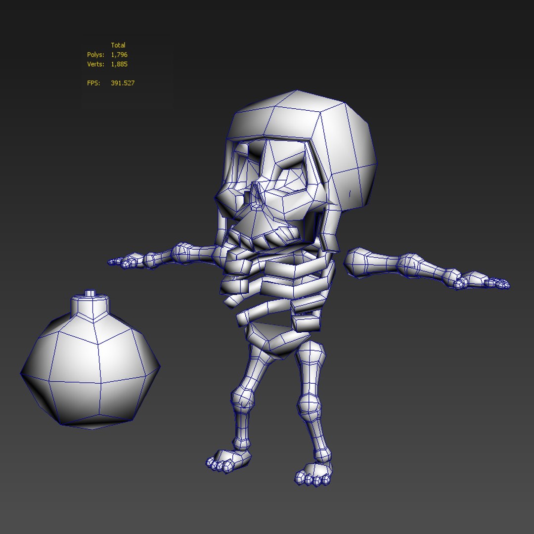 Max Zombie Skeleton Character Cartoony