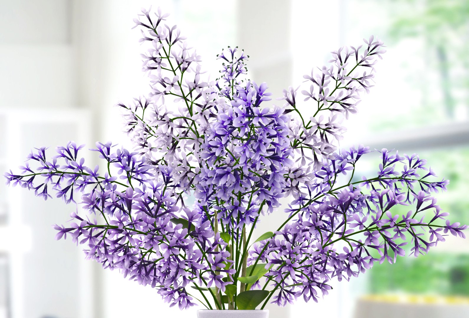 3d Model Vase Lavender Flower