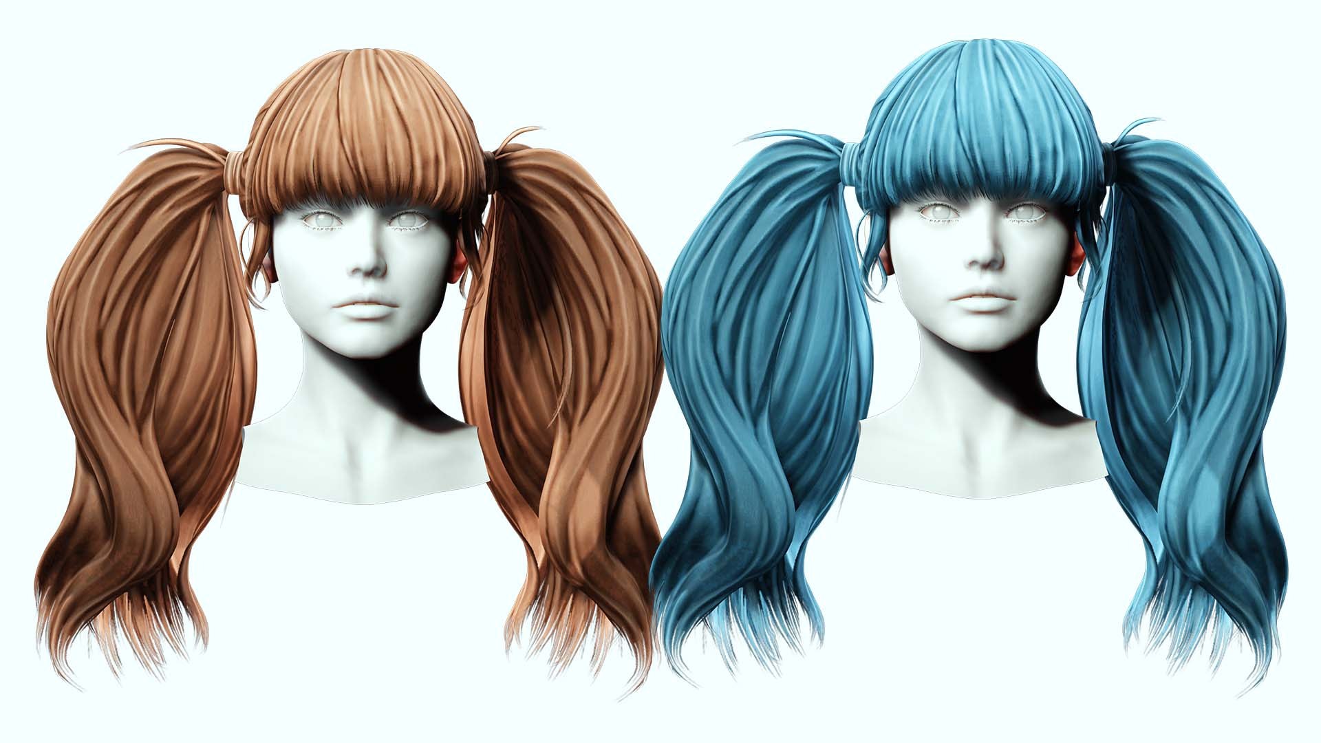 Pigtail Long Hair 3D Model - TurboSquid 2226746