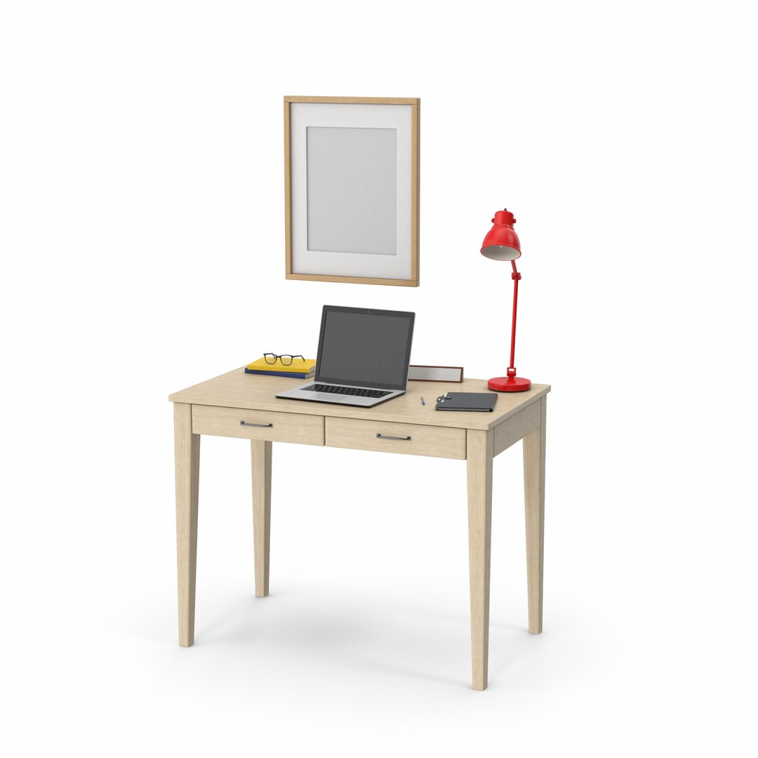 Wooden Desk Set 3D Model - TurboSquid 2112918