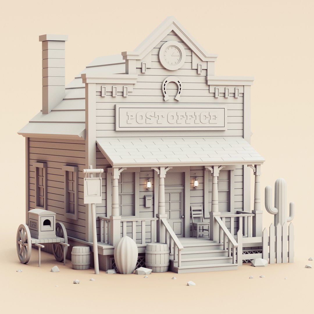 3D Western Post Office 01 - TurboSquid 2172373