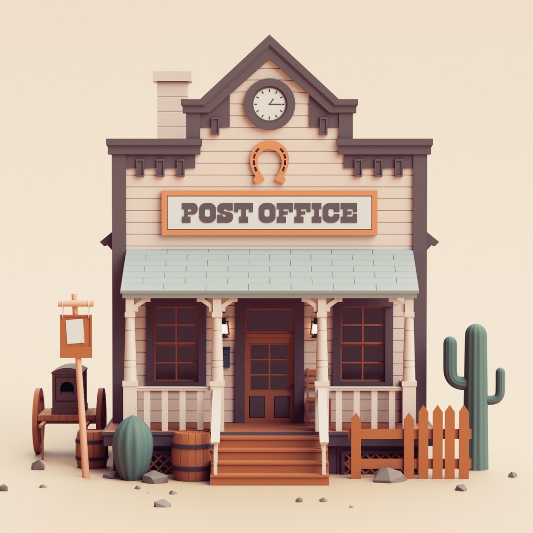 3D Western Post Office 01 - TurboSquid 2172373
