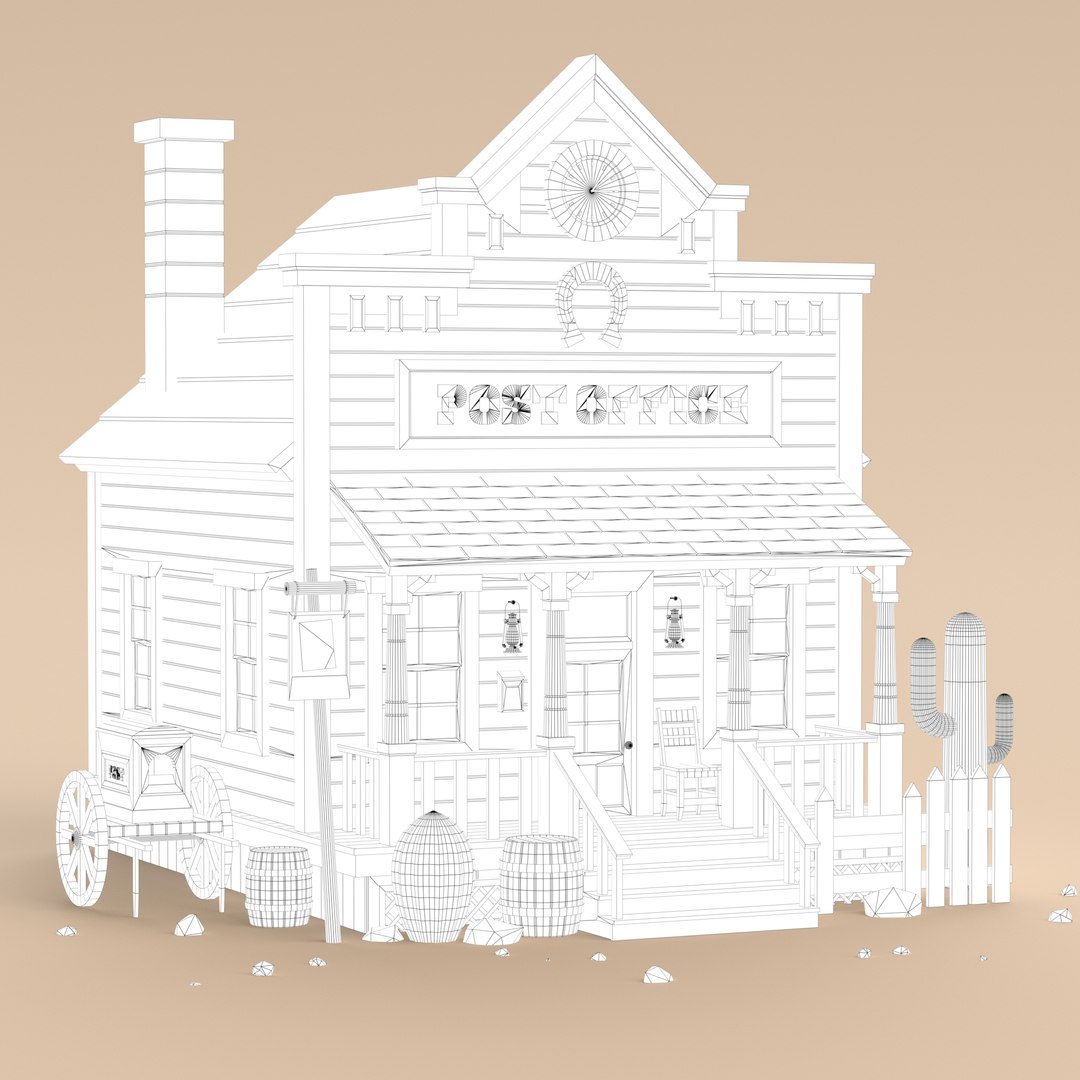 3D Western Post Office 01 - TurboSquid 2172373