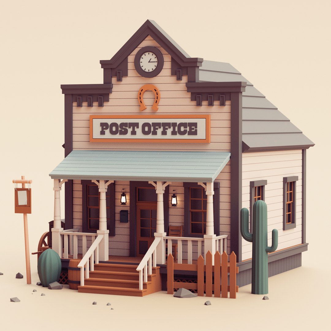 3D Western Post Office 01 - TurboSquid 2172373