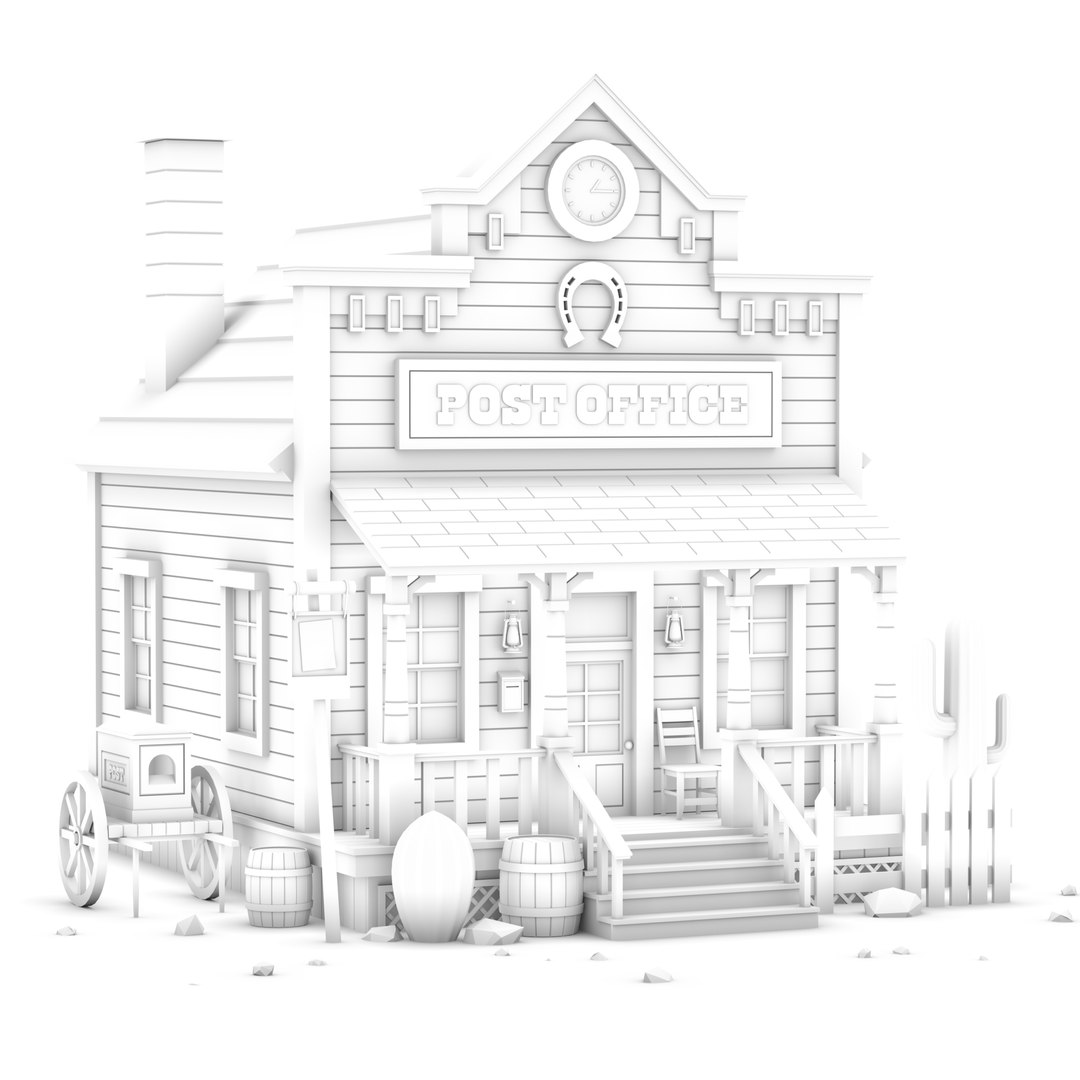 3D Western Post Office 01 - TurboSquid 2172373
