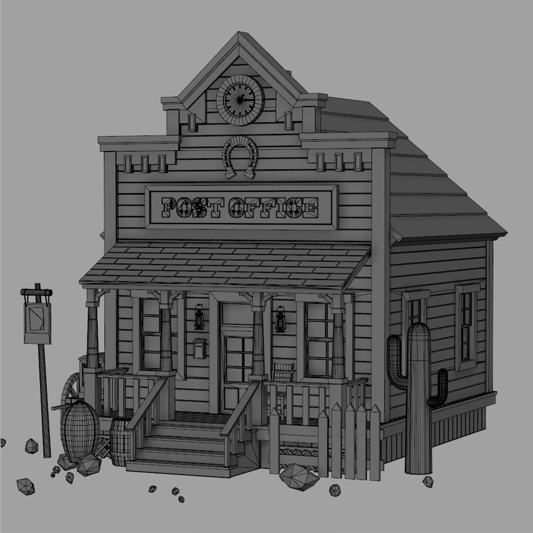 3D Western Post Office 01 - TurboSquid 2172373
