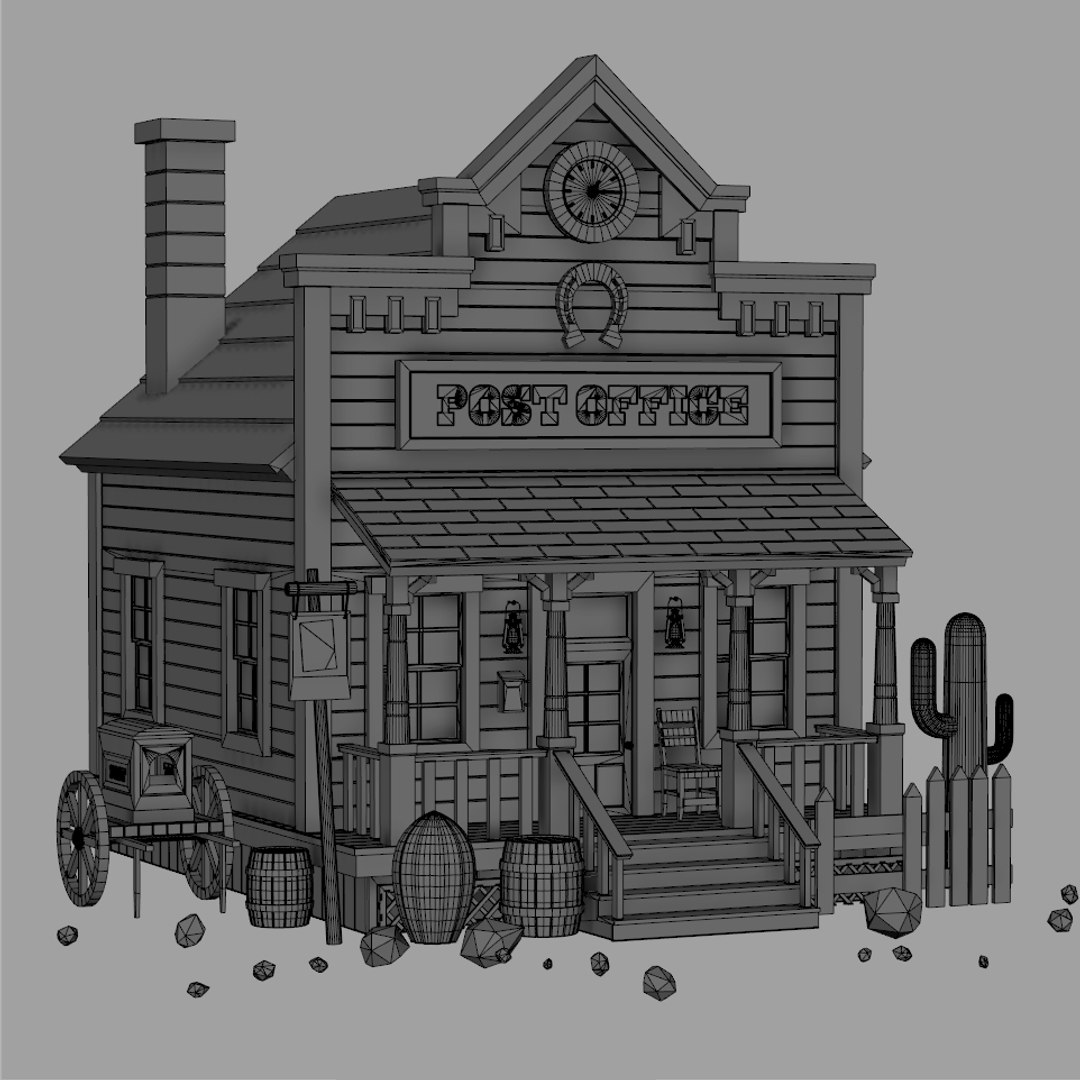 3D Western Post Office 01 - TurboSquid 2172373