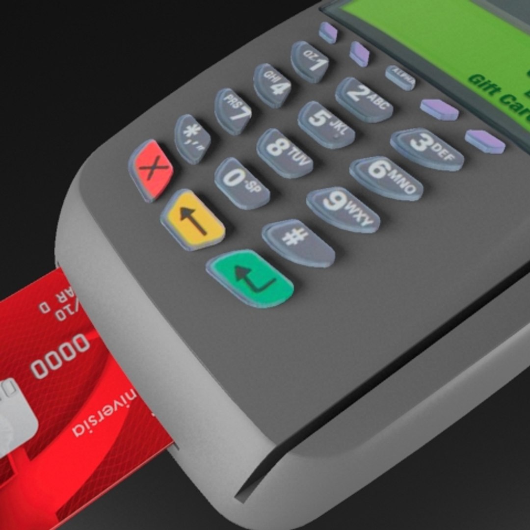 3d Wireless Credit Card Pinpad Model