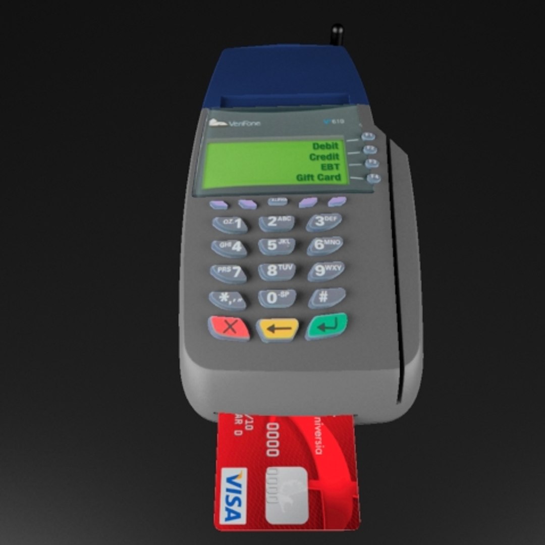 3d Wireless Credit Card Pinpad Model