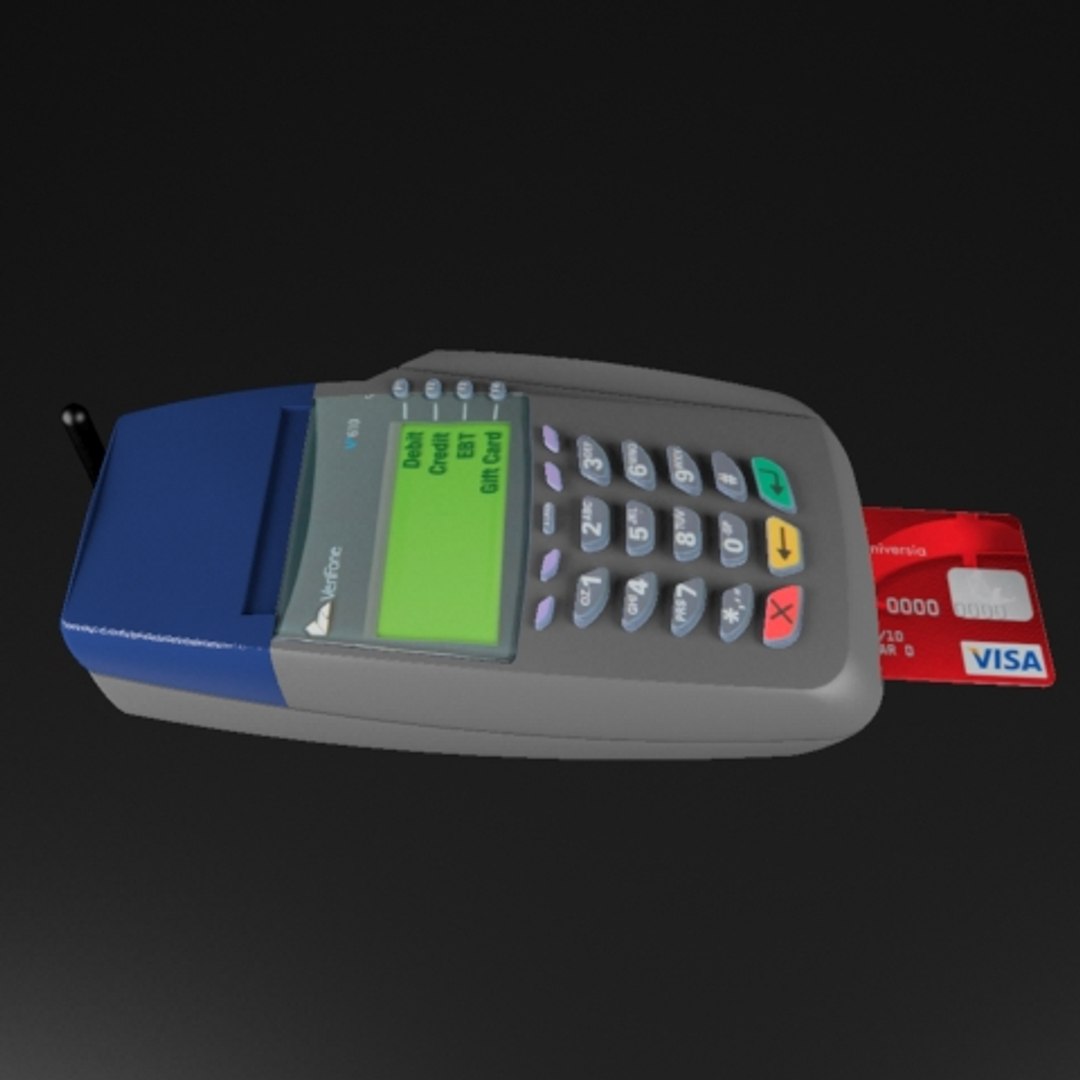 3d Wireless Credit Card Pinpad Model