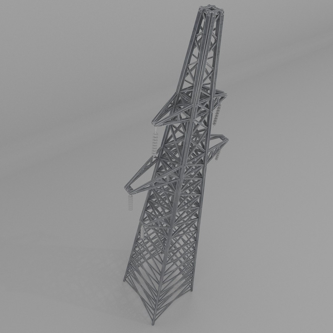 Column Power Lines 3d 3ds