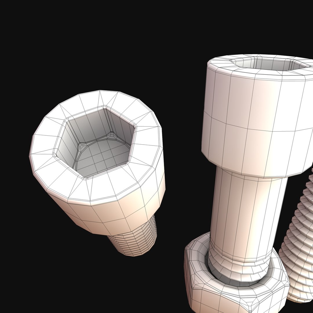 3d Head Bolt Model