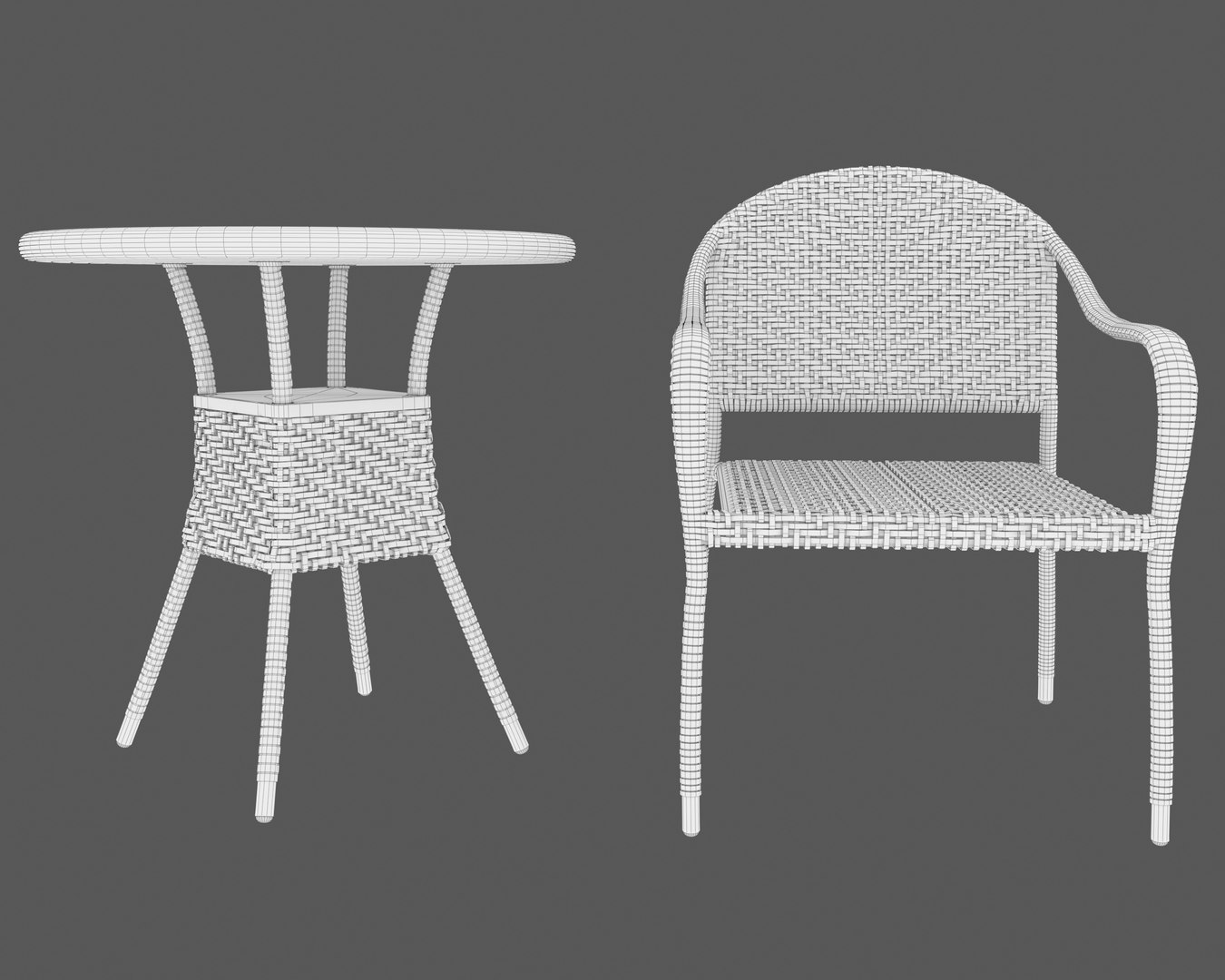 Wicker Furniture Set 3D Model - TurboSquid 2064271