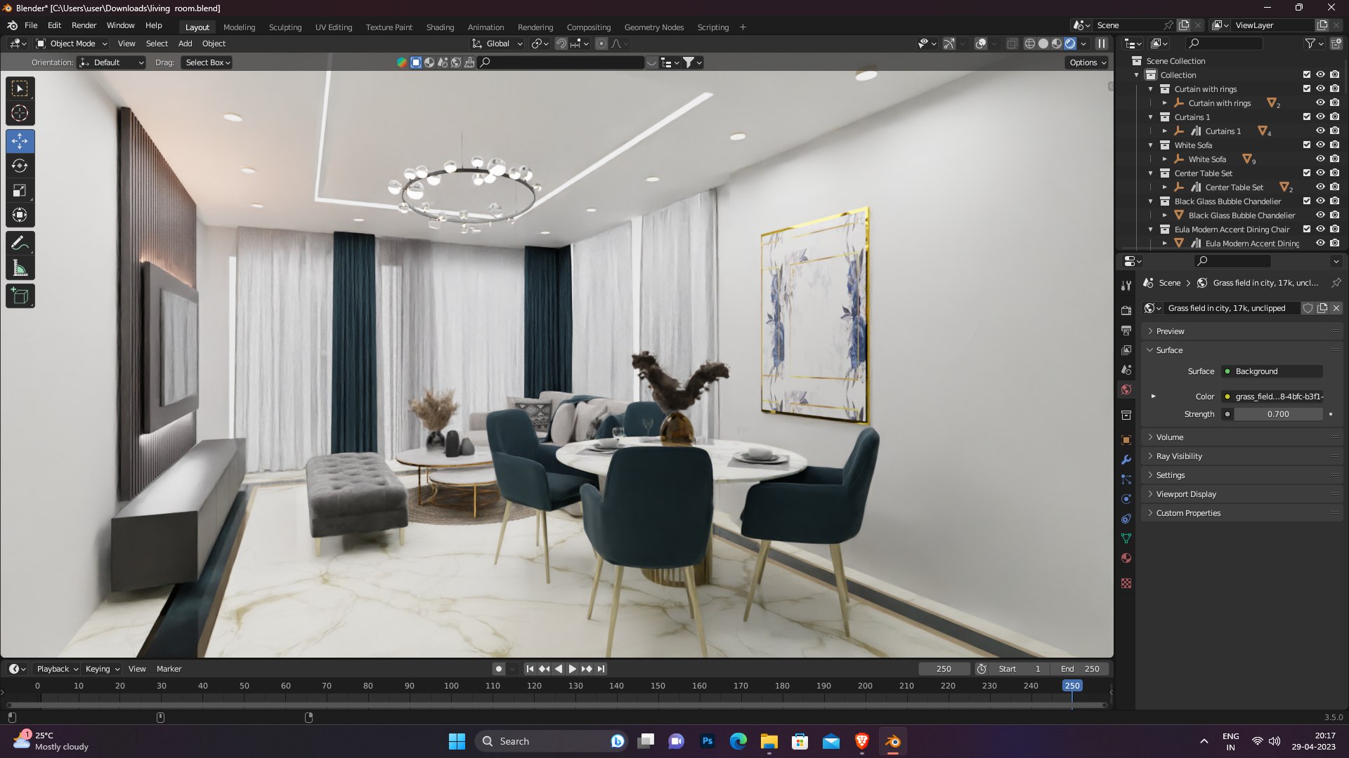 3D living room with sofa and tv cabinet - TurboSquid 2064241