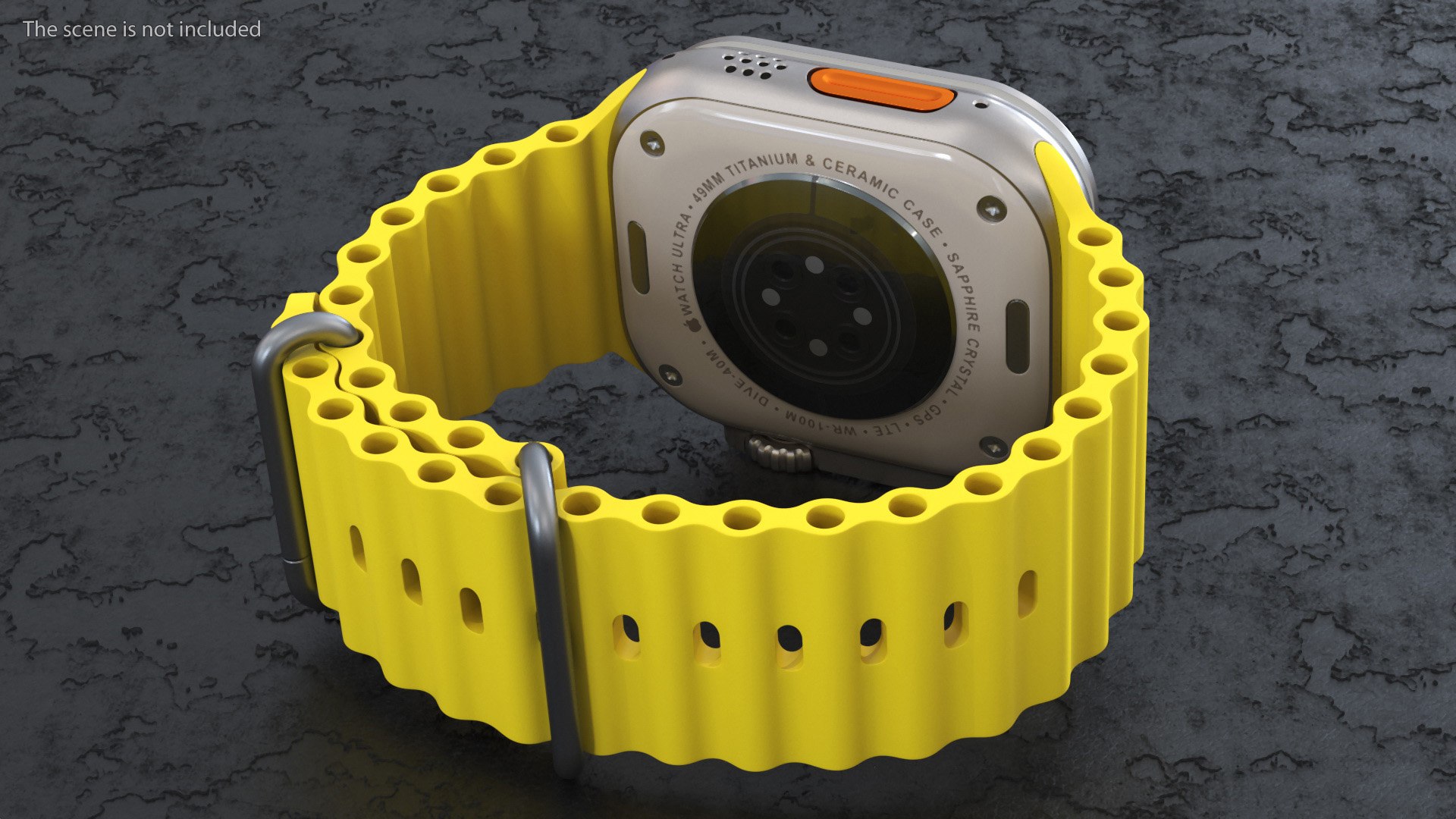 3D Apple Watch Ultra Ocean Band Yellow - TurboSquid 1984130