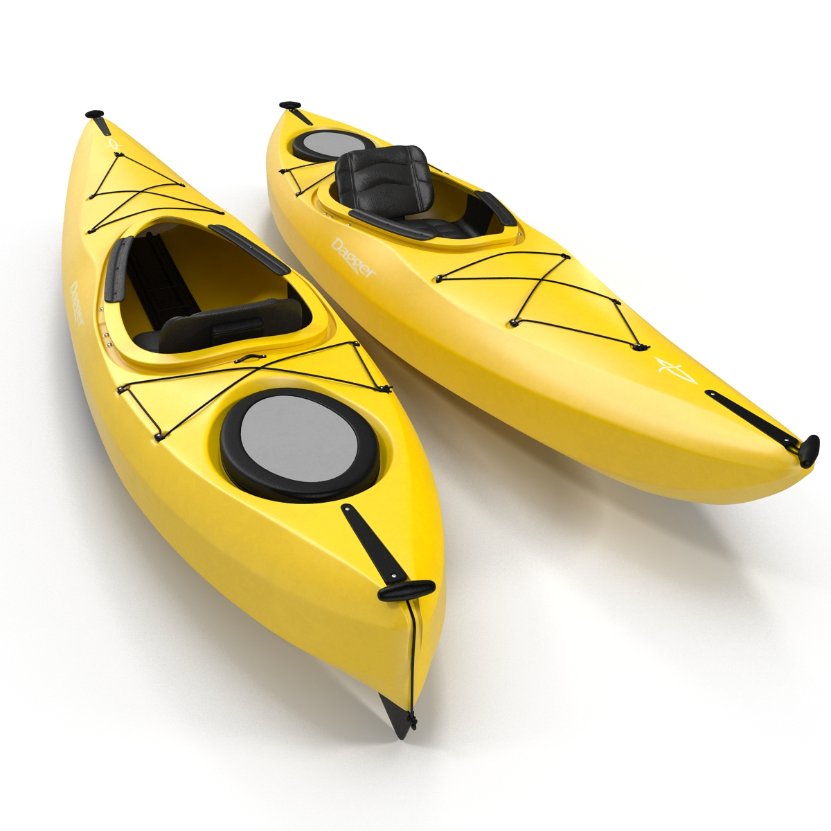 kayak yellow modeled 3d model