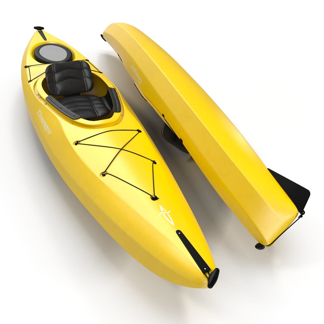 Kayak Yellow Modeled 3d Model