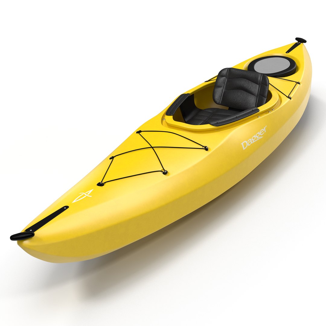 Kayak Yellow Modeled 3d Model