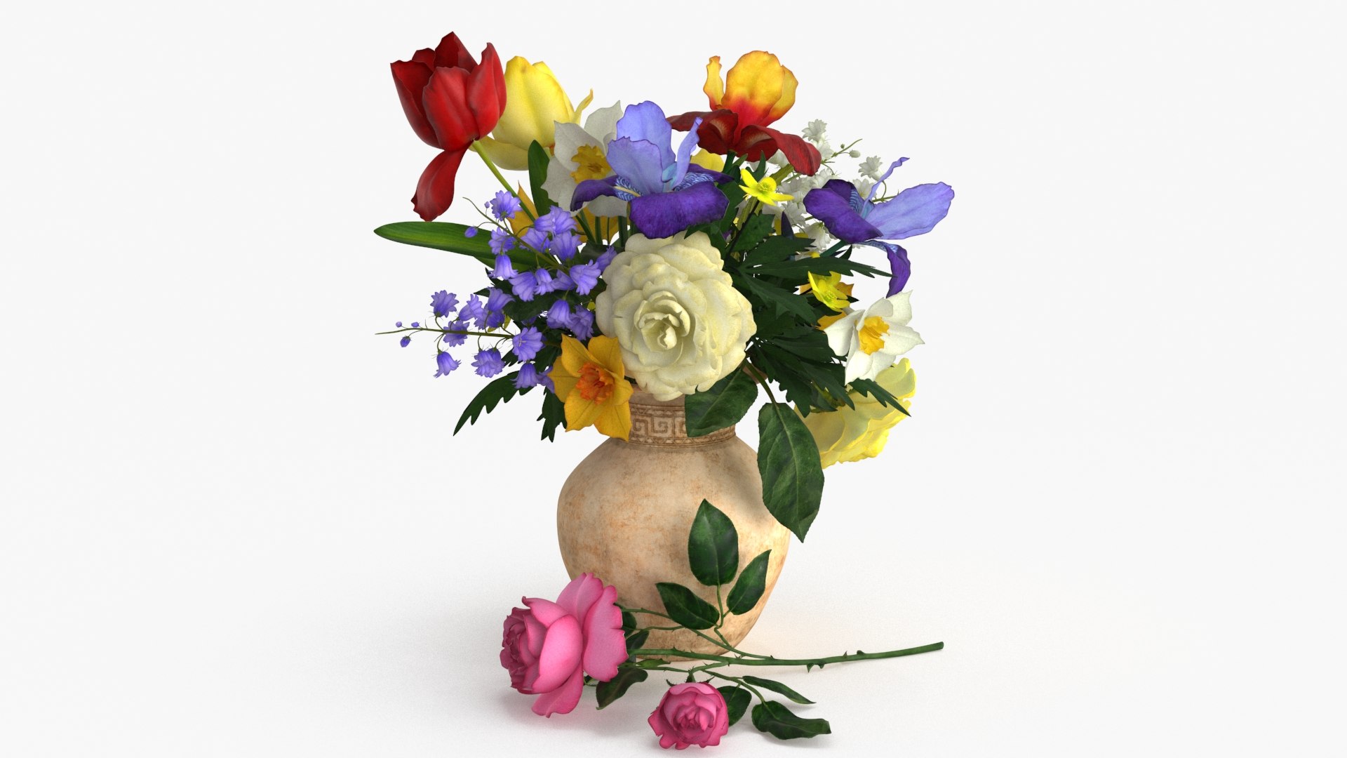 3D Bouquet Flowers Model - TurboSquid 1980309