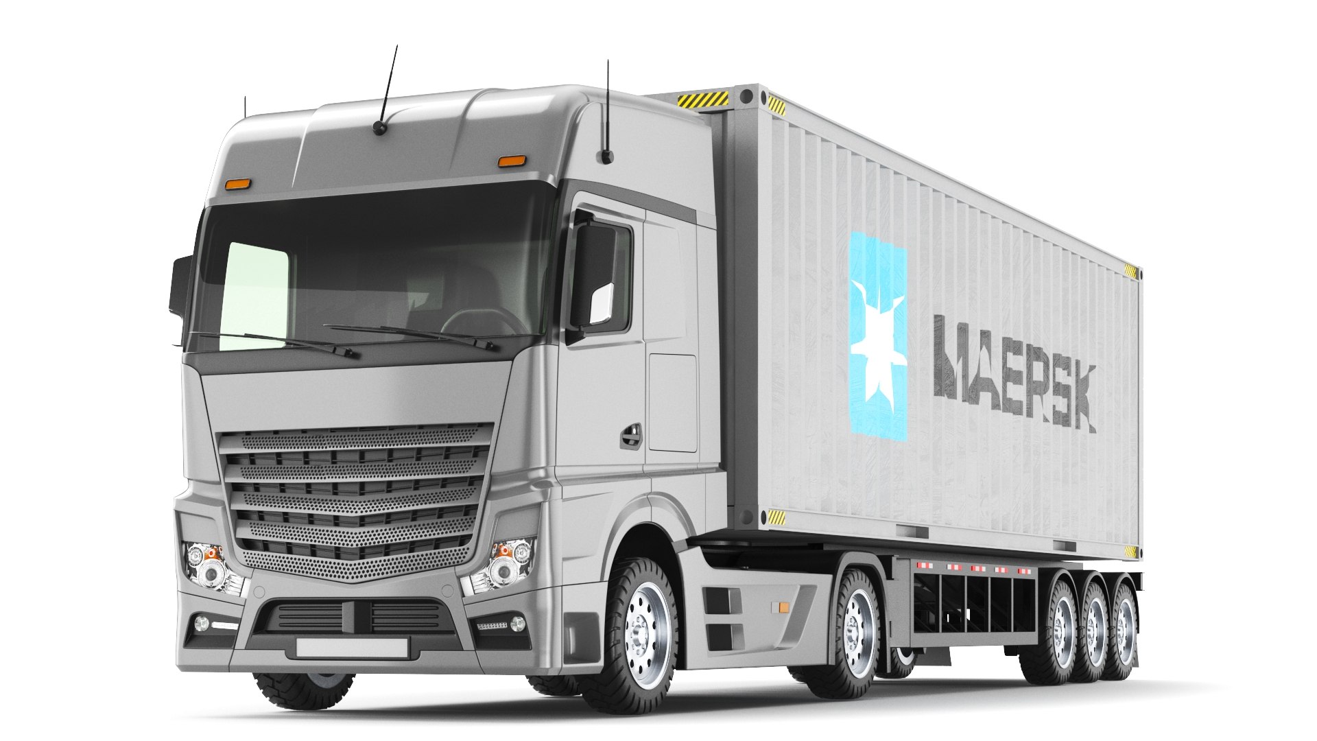 Detailed Container Truck 3D Model - TurboSquid 2281236