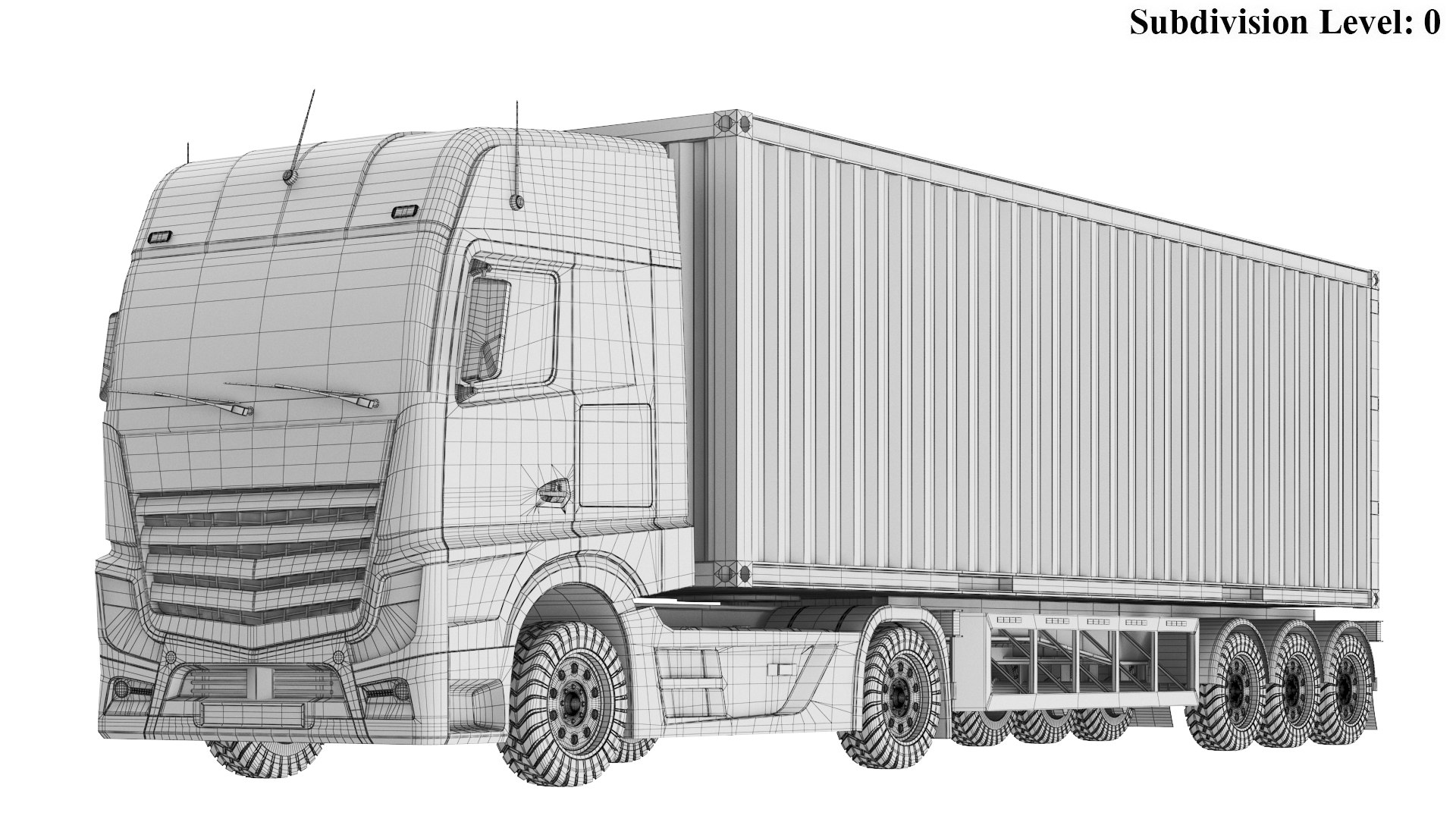 Detailed Container Truck 3D Model - TurboSquid 2281236