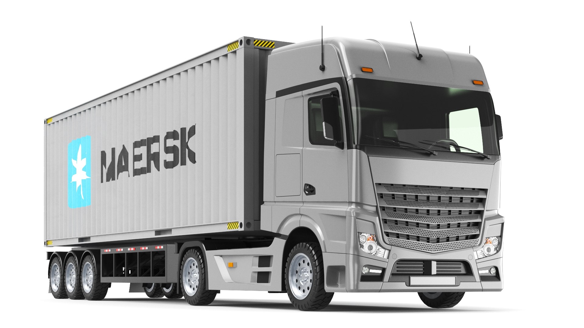 Detailed Container Truck 3D Model - TurboSquid 2281236