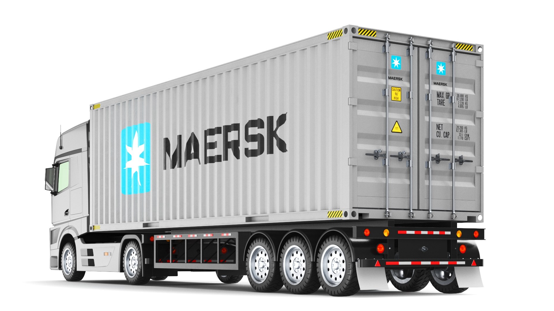 Detailed Container Truck 3D Model - TurboSquid 2281236
