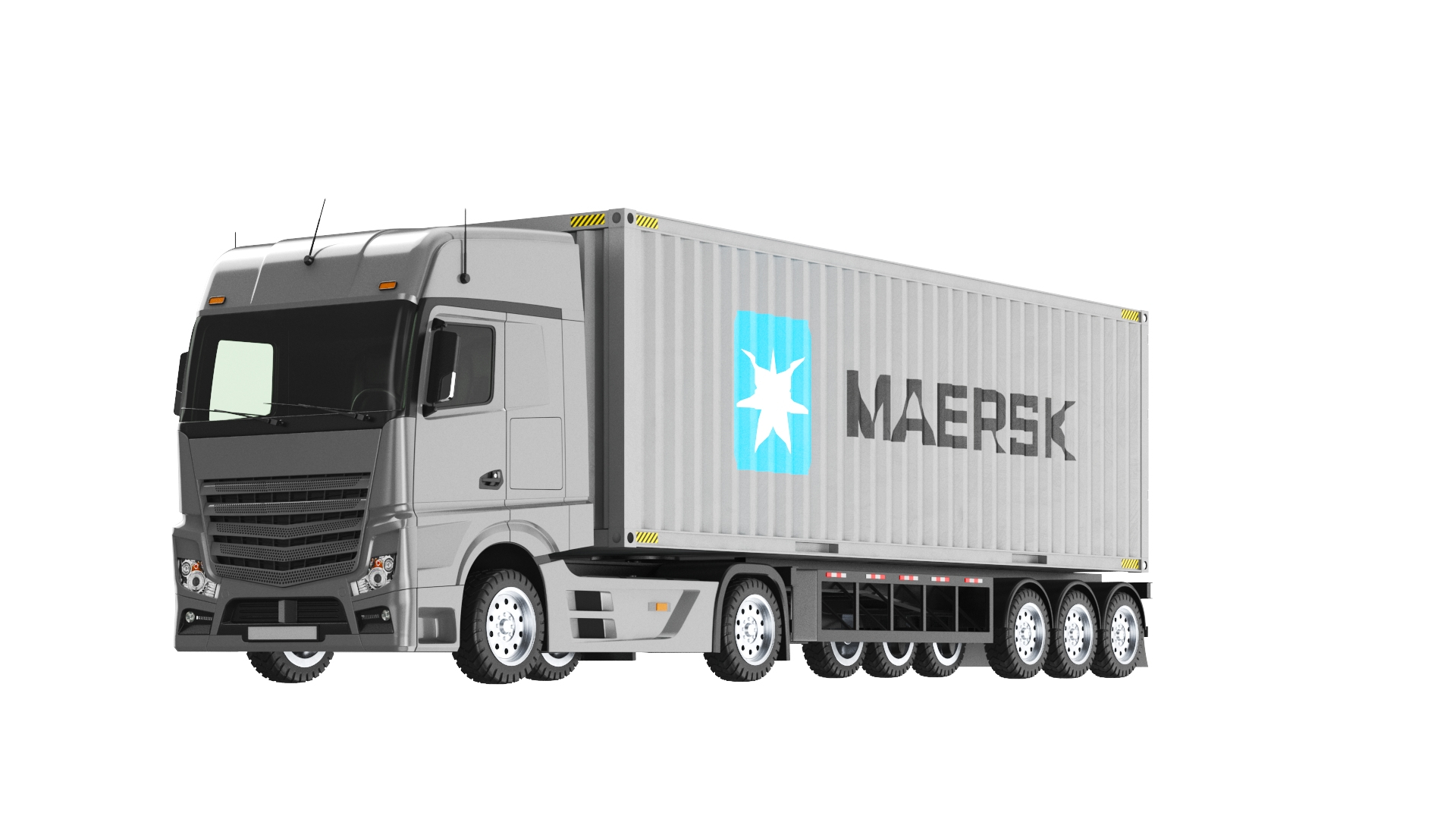 Detailed Container Truck 3D Model - TurboSquid 2281236