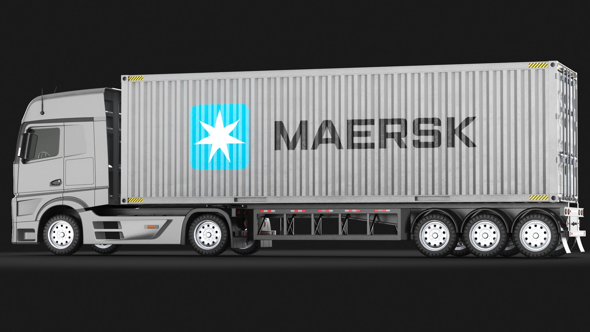 Detailed Container Truck 3D Model - TurboSquid 2281236