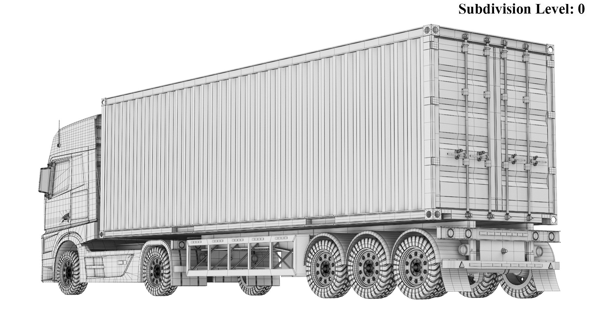 Detailed Container Truck 3D Model - TurboSquid 2281236