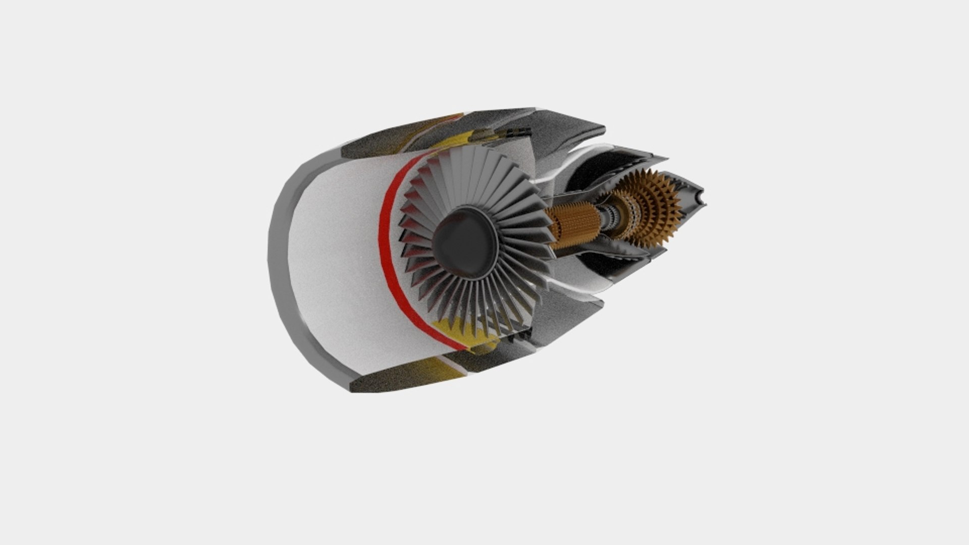 3d Model Inline Jet Engine