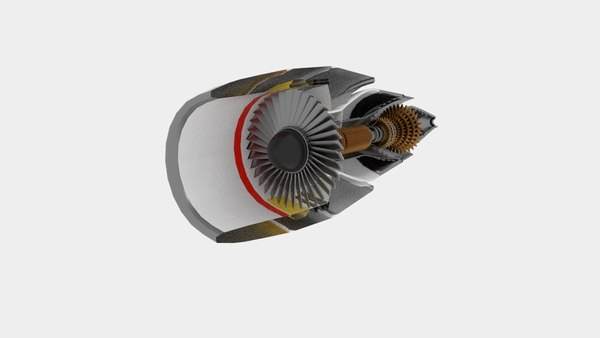 3d model inline jet engine