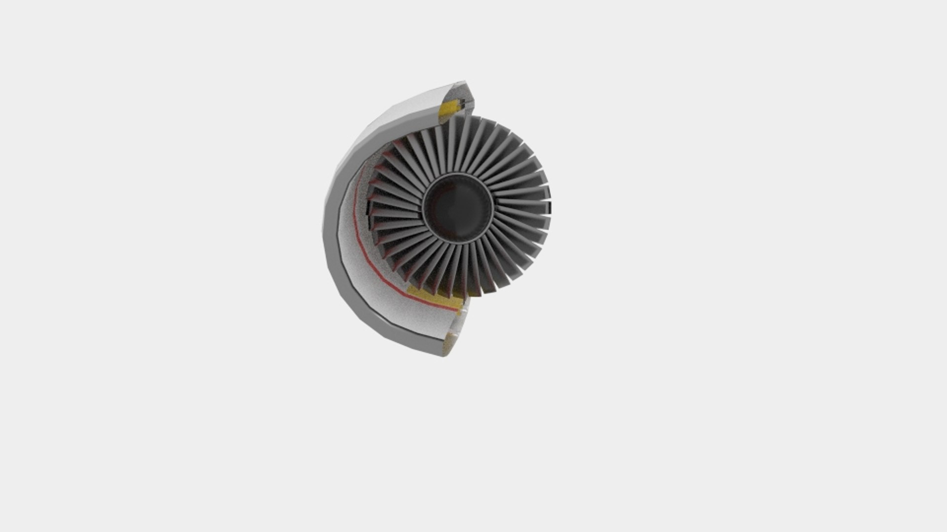 3d Model Inline Jet Engine