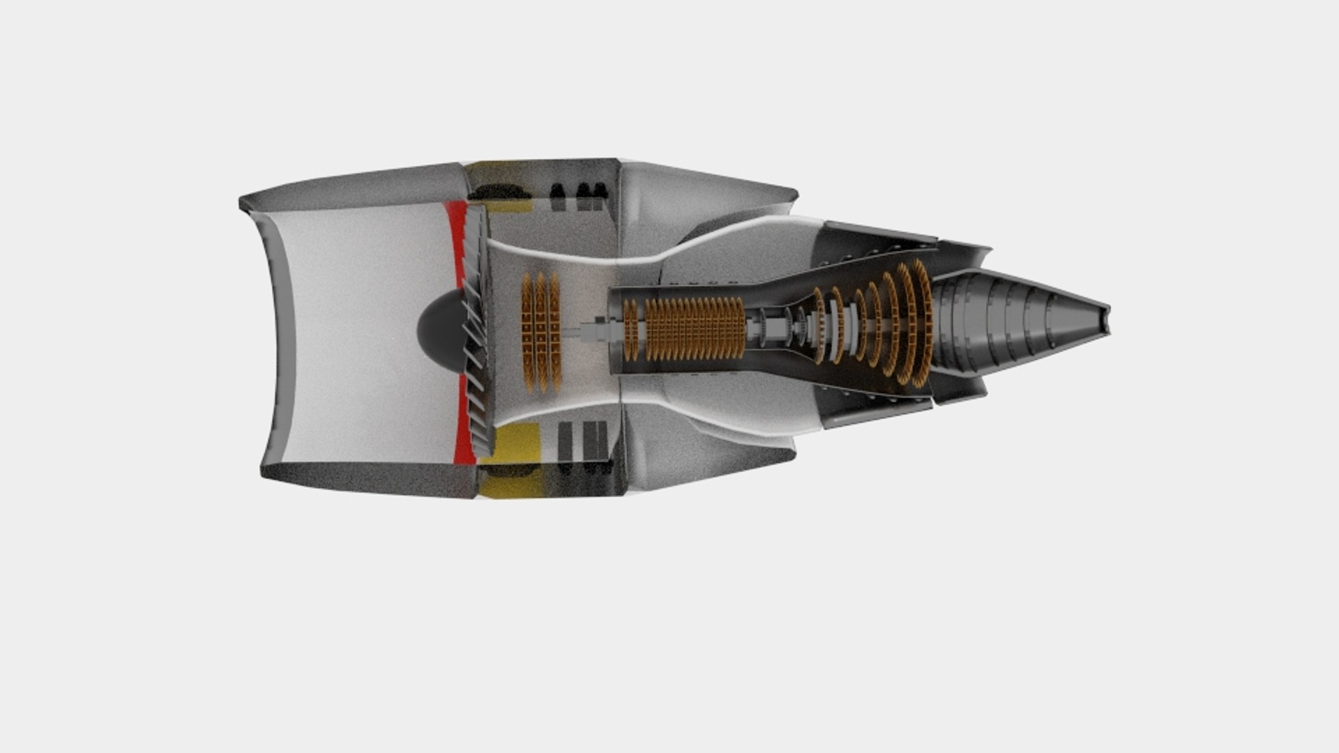 3d Model Inline Jet Engine