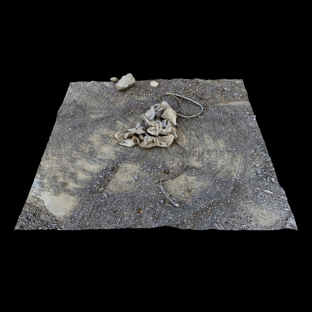 3D Gravel Ground Trash 01 - 3D photogrammetry model scan of gravel and ...