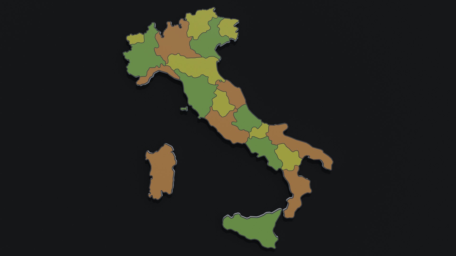 3D Political Map Of Italy - TurboSquid 2028036