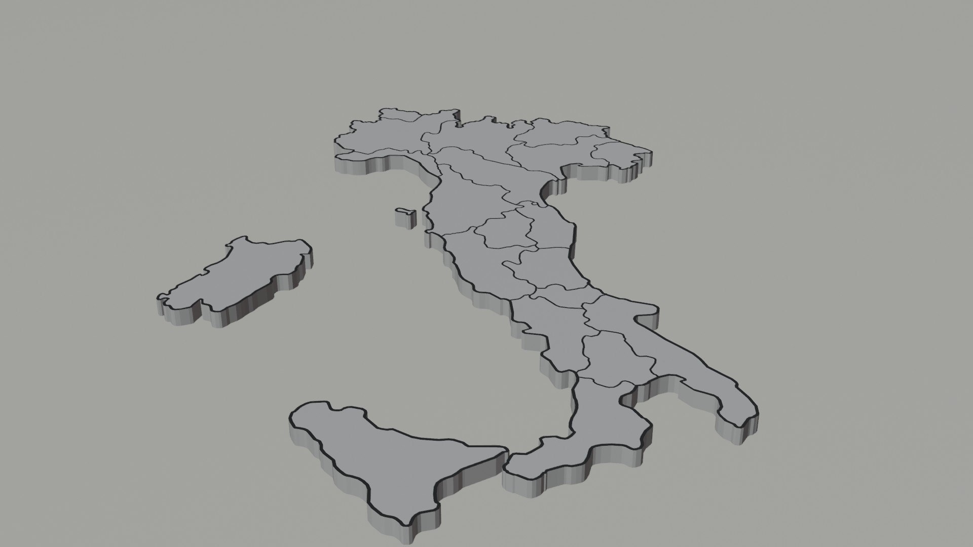 3D Political Map Of Italy - TurboSquid 2028036