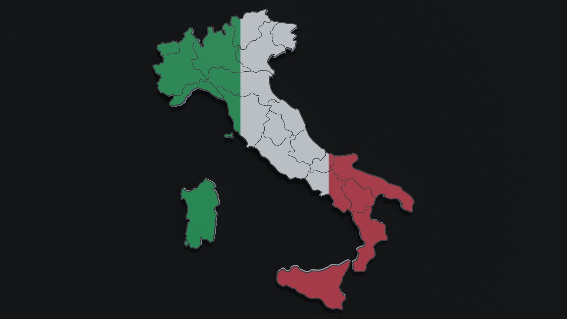 3D Political Map Of Italy - TurboSquid 2028036