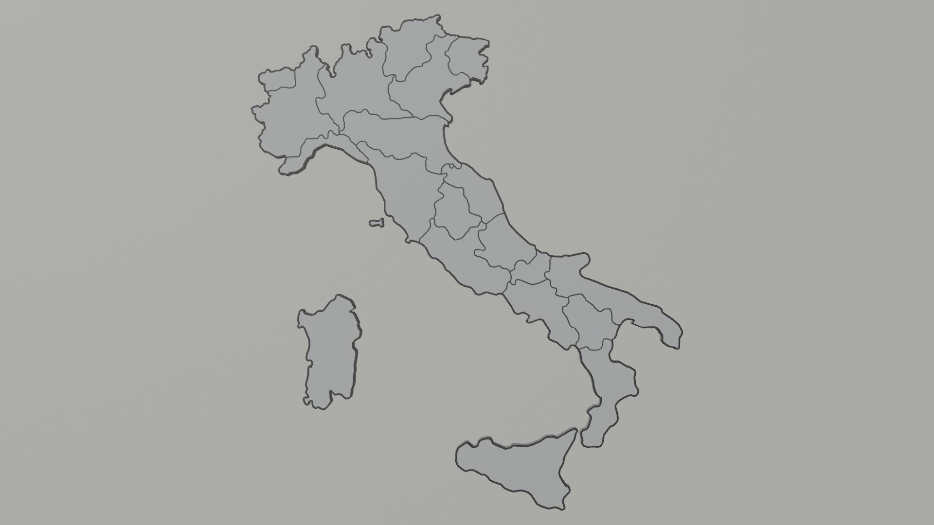 3D Political Map Of Italy - TurboSquid 2028036