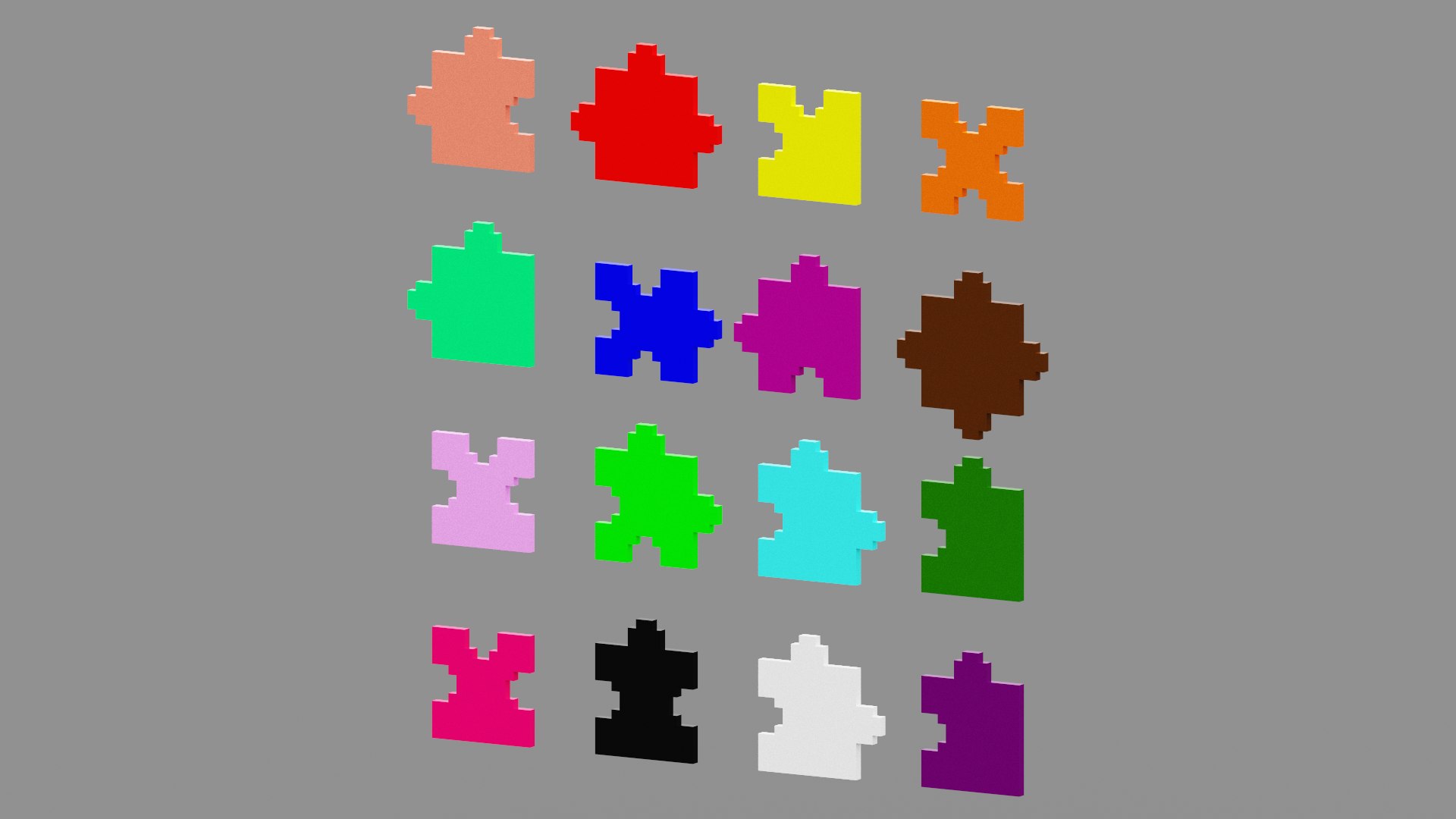 Pixel Puzzle 3D Model - TurboSquid 2018822